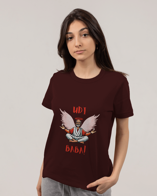 Buy Udi Baba Quirky Female T Shirt Cotton Tee for Witty and Funny Casual Wear at Unexplored Store